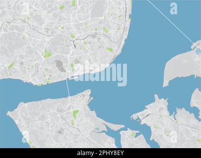 Vector city map of Lisbon with well organized separated layers Stock ...