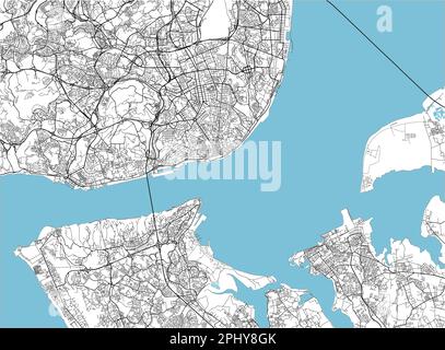 Vector city map of Lisbon with well organized separated layers Stock ...