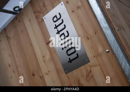 Sign, Eco toilets, Berlin, Germany Stock Photo - Alamy