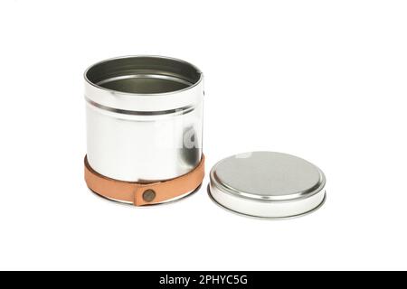 Metal Container With Lid, For Multiple Uses; Photo On White Background ...