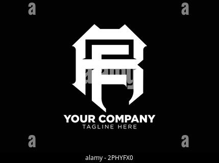 Letter RF logo design concept isolated on Black background Stock Vector ...