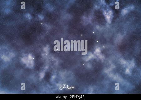 Pavo constellation, Cluster of stars, Peacock constellation Stock Photo ...