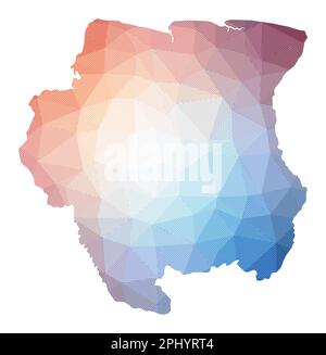 Network map of Suriname. Country digital connections map. Technology, internet, network ...