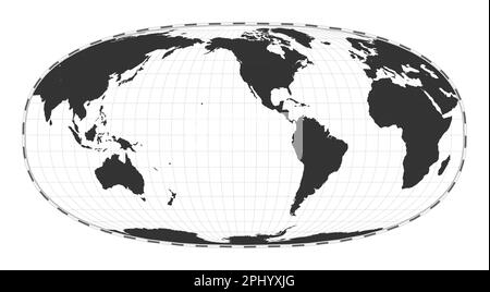 Map of the World. Waldo R. Tobler's hyperelliptical projection. Globe ...