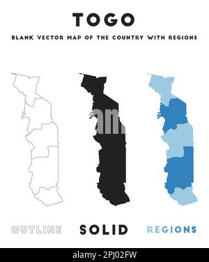 A contour map of Togo. Vector graphic illustration on a transparent ...