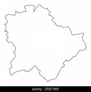 Budapest administrative map isolated on gray background, Hungary Stock ...