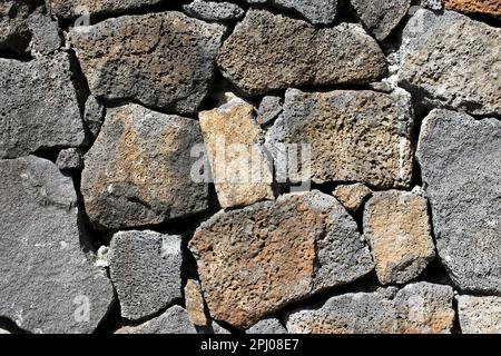 Wall of volcanic stone, Mauritius Stock Photo - Alamy