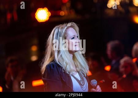 Singer Nicole performing on stage. 50 years of ZDF Hitparade ...
