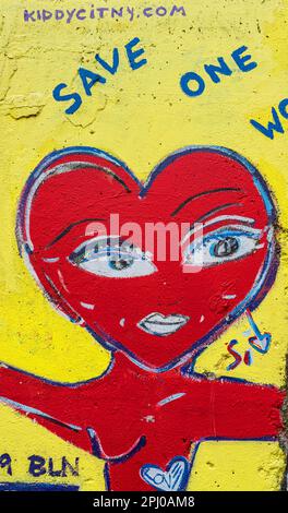Graffiti on the remains of the Wall at Potsdamer Platz, Berlin, Germany ...