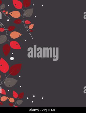 Herbal minimalist and modern vector banner. Hand painted plants ...