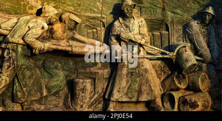 Crucible casting monument, detail from the 22 metre long relief ...