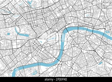 Vector city map of London with well organized separated layers Stock ...