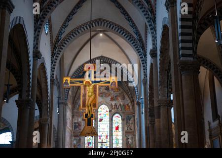 Giotto's Crucifix (1288-90) hanging in Santa Maria Novella, Florence ...