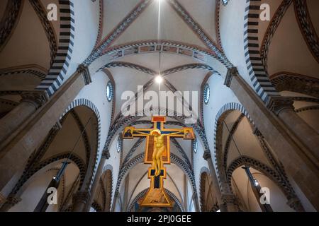 Giotto's Crucifix (1288-90) hanging in Santa Maria Novella, Florence ...