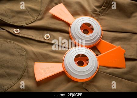 Examples of plastic targets used for the target shooting discipline of ...