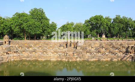Step Well in Front of Sun Temple, Small Carving Temple, Modhera ...
