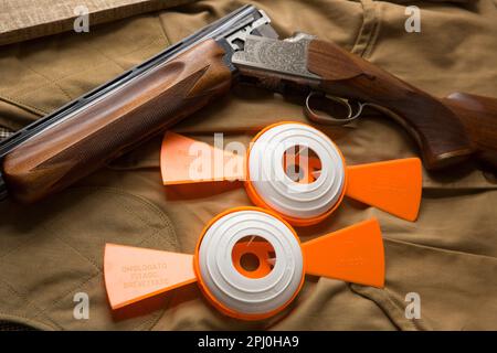 Examples of plastic targets used for the target shooting discipline of ...