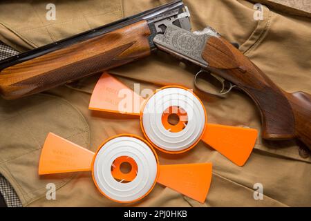 Examples of plastic targets used for the target shooting discipline of ...