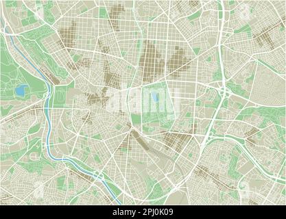 Vector city map of Madrid with well organized separated layers Stock ...