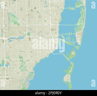Vector city map of Miami with well organized separated layers Stock ...