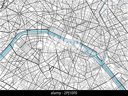 Vector city map of Paris with well organized separated layers Stock ...