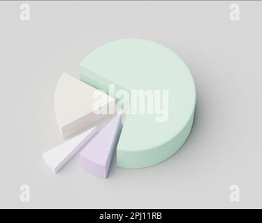 Simple chart pie with separated parts, business statistics, 3d ...