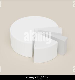 Simple chart pie with separated parts, business statistics, 3d ...