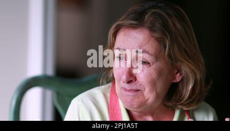 Older woman shock reaction with mood swings. Portrait of senior lady ...