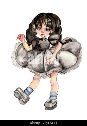 Wednesday addams illustration Stock Photo - Alamy