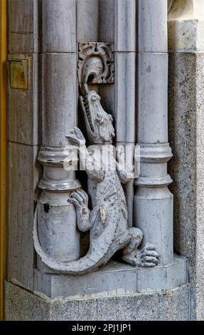 A pair of alligators guard the entrance at Liberty Tower, 55 Liberty ...