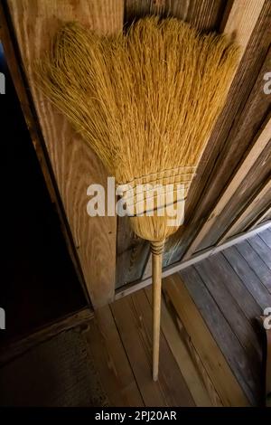 Straw Hand Broom with Wooden Handle Stock Photo - Alamy