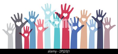 Unity in Diversity Heart. Colorful Vector Illustration Symbolizing ...