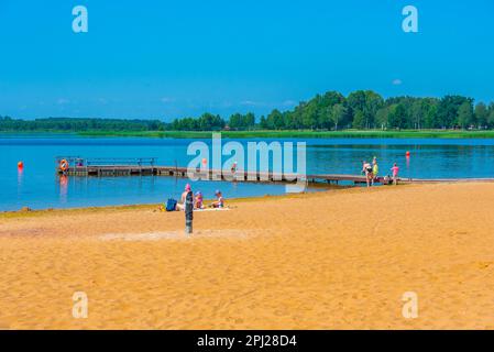 VГµru, Estonia, June 27, 2022: Summer day at Tamula beach at VГµru in ...