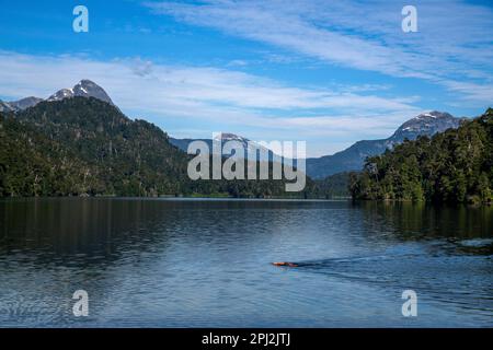Lake Espejo (Mirror) on Lanin National Park, Seven Lakes Road, Ruta 40 ...