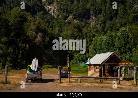 Camping on the shores of Lake Espejo (Mirror) on Lanin National Park ...