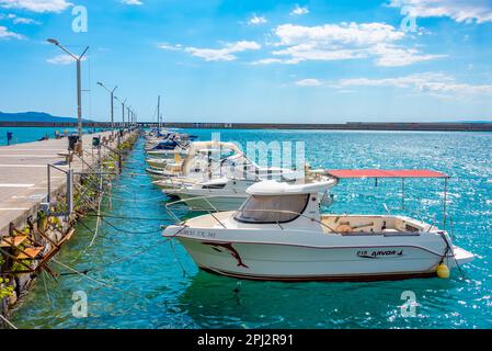 Kalamata, Greece, September 7, 2022: Boats mooring at the port of ...
