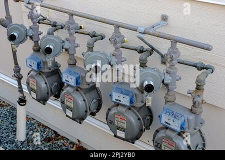 Residential natural gas meter measuring gas consumption Stock Photo - Alamy