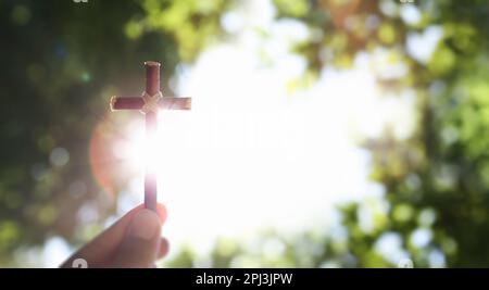 Sun Ray Through Cross Stock Photo - Alamy