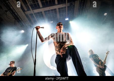 Singer Sebastian Murphy of Swedish punk band Viagra Boys performs live ...