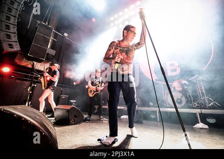 Singer Sebastian Murphy of Swedish punk band Viagra Boys performs live ...