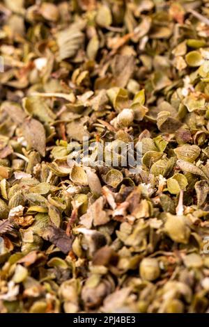 Thyme spice. Bulk dry thyme leaves food background. Spice concept Stock Photo - Alamy