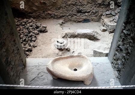 Greece, Island of Santorini: archeological excavations of a Minoan city ...