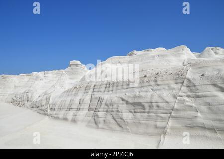 Greece, Island of Milos: the brilliant white volcanic rocks at ...