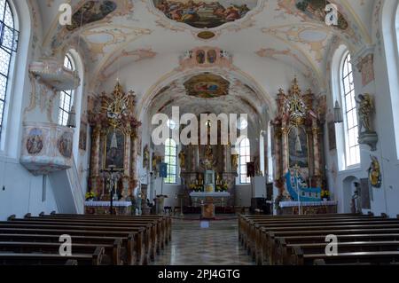 Germany, Bavaria, Hohenfurch: dating from the 13th century, the parish ...
