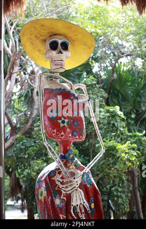 Typical colourful Mexican Day of the statue, Tulum, Mexico Stock Photo ...