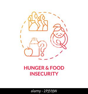 Hunger and food insecurity red concept icon Stock Vector Image & Art ...