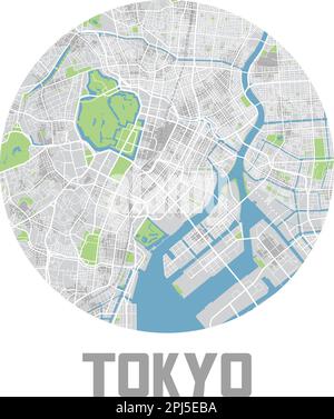 Minimal city map of Tokyo (Japan Asia)Minimal city map of Tokyo (Japan ...