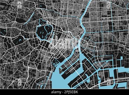 Vector city map of Tokyo with well organized separated layers Stock ...