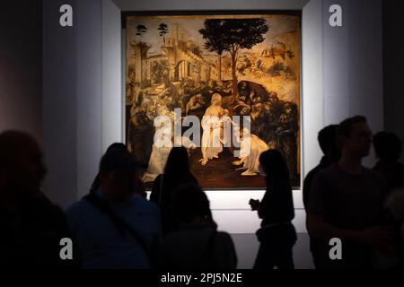 Leonardo da Vinci's unfinished painting, 'The Adoration of the Magi ...