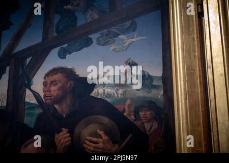 Detail from the 'Portinari Triptych' by Hugo Van Der Goes (1440-1482) a Flemish painter. Dated ...